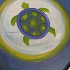 Accents | New Turtle Canvas Wall Art 9x9 Artist Sapna Shah Home Kid ...